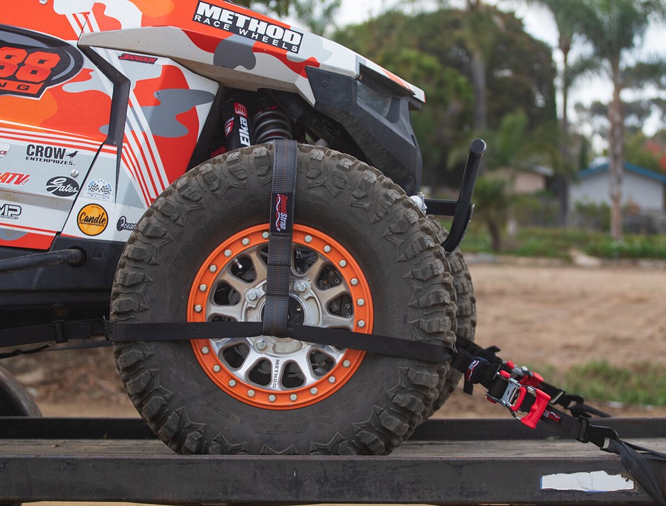 SpeedStrap Essential UTV 1.5" Black Ratchet Strap Tire Tie-Down Kit ...