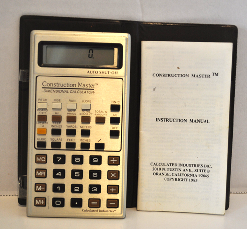 Vintage Construction Master Dimensional Calculator in Case | eBay