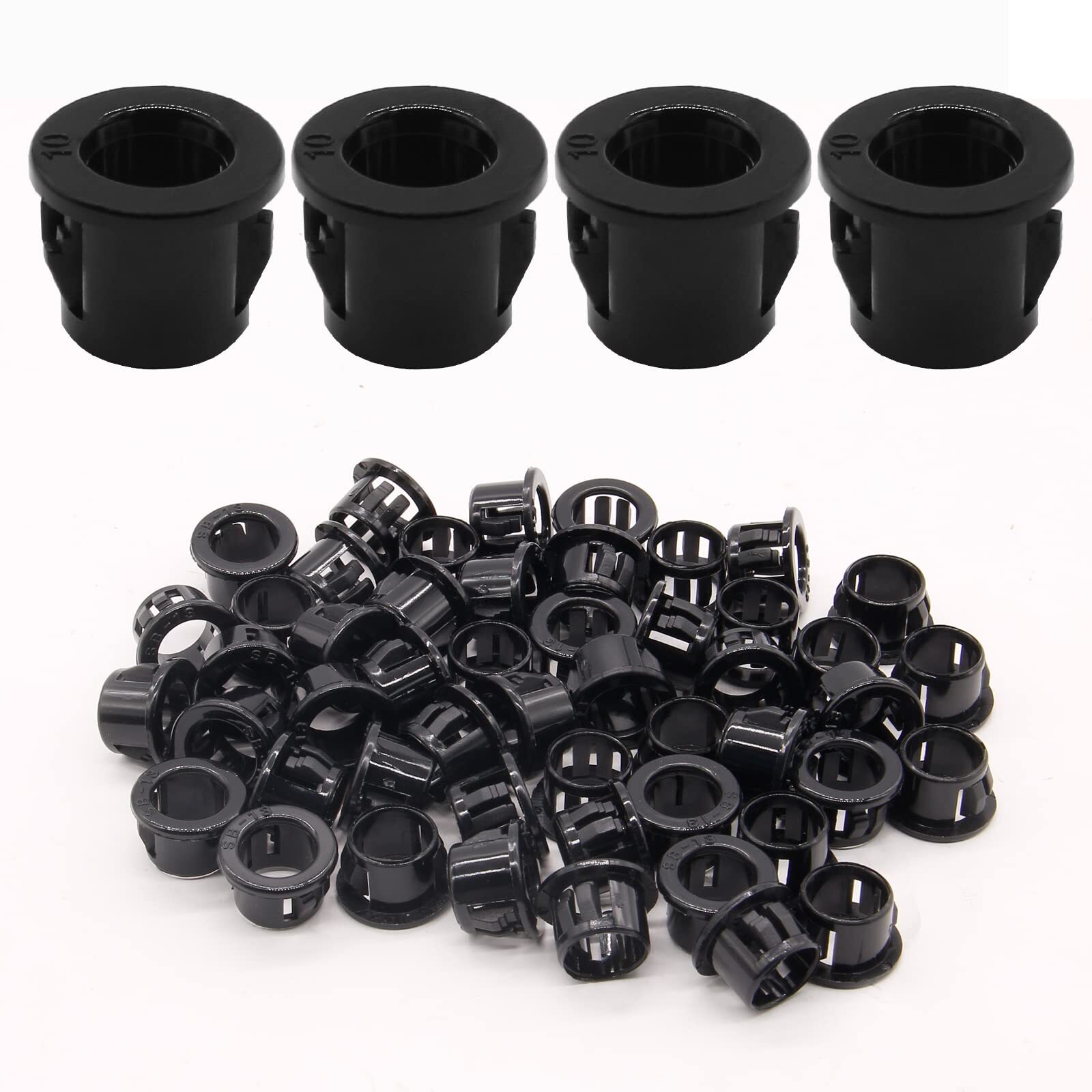 50Pcs 1/2 Inch Round Snap Bushing Black Nylon Snap in Cable Hose ...