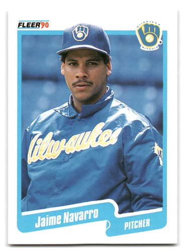 Jaime Navarro 1990 Fleer Baseball #331a Milwaukee Brewers | eBay