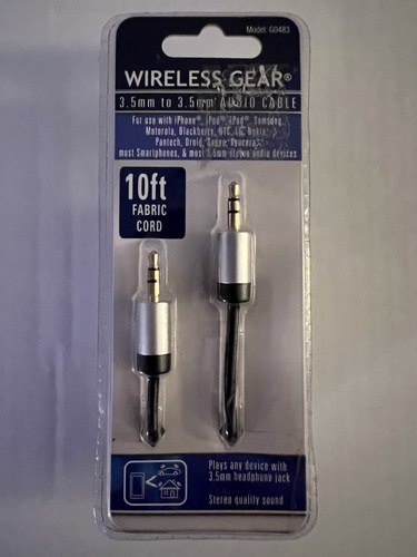 Wireless Gear 3.5mm to 3.5mm Audio Cable 10ft Aux Cord 680988105050| eBay