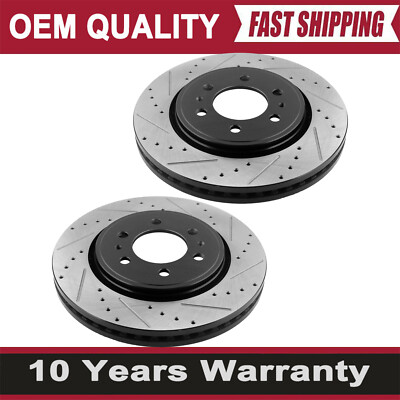 Front Drilled & Slotted Brake Rotors For Ford F-150 Expedition Lincoln ...