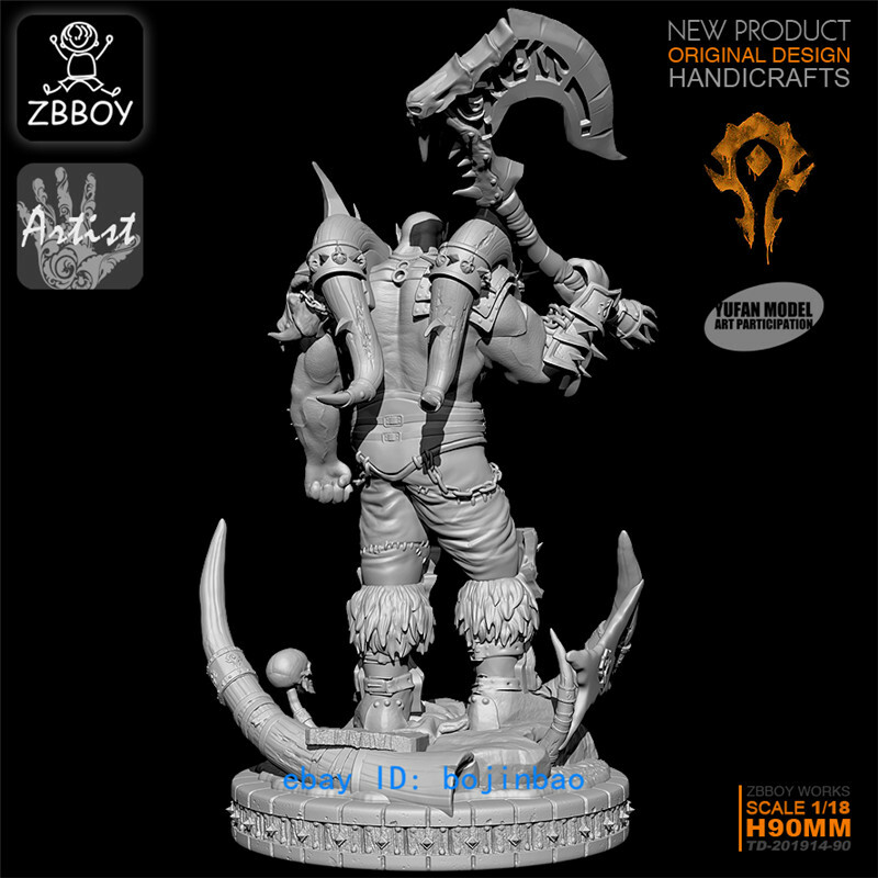 WOW Garrosh Hellscream Resin Figure Model kits 1/18 Scale Unpainted ...