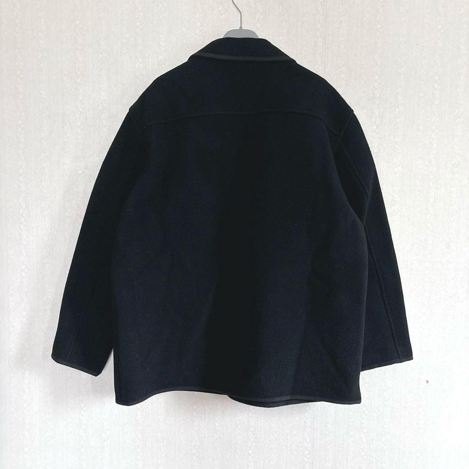 Papas Wool Coat Men’s Black 48 Crown Embroidery Logo Check Lining ...