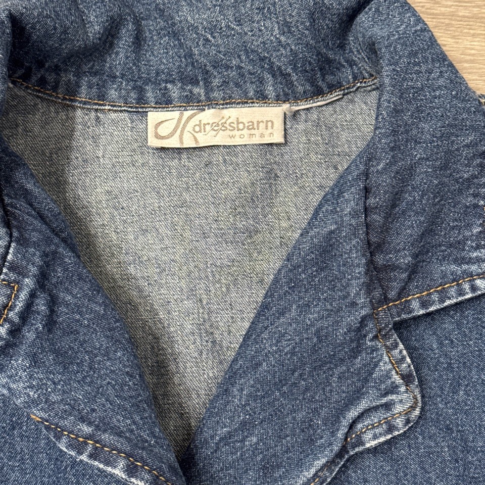VTG Dress Barn XL Denim Barn Chore Jacket Floral Embroidery 90's ...