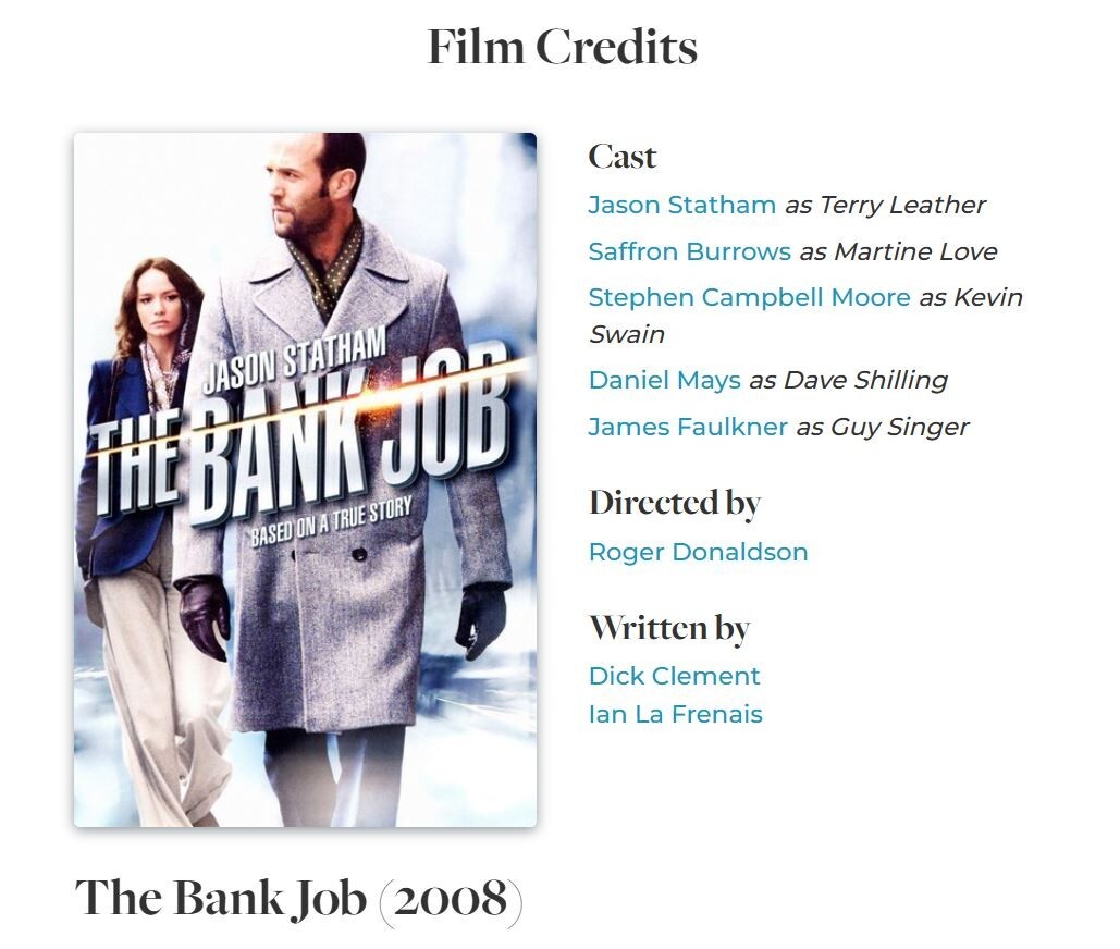 The Bank Job Cast Amazon.com: The Bank Job (Two Disc Special Edition