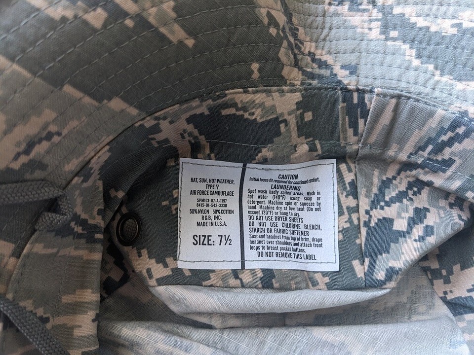 Air Force ABU Camo Boonie Cover- US Military Type V Boonie Hat- Made in ...