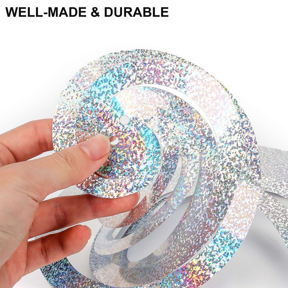 17in Reflective Bird Repellent Discs Keep Birds Away Pigeon Hawk Goose ...