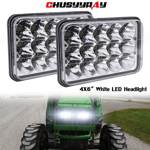 4X6" Led Tractor Work lights-Hi/Lo Beam For John Deere 6200,6300,6400 ...