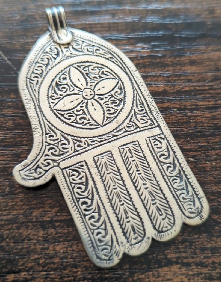 Authentic Antique Hamsa Moroccan Berber Talisman Pendant Hand of Fatima ...
