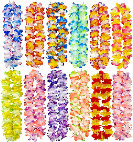 12 Counts Hawaiian Leis Bulk,leis for luau party,hawaiian leis for ...