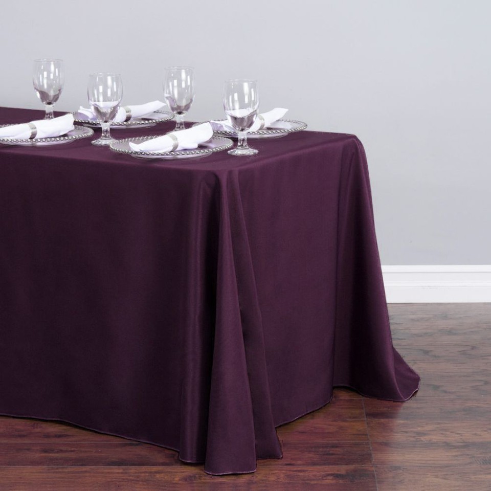 LinenTablecloth 90 x 156 in. Rect Poly Tablecloths,33 Color! Wedding ...