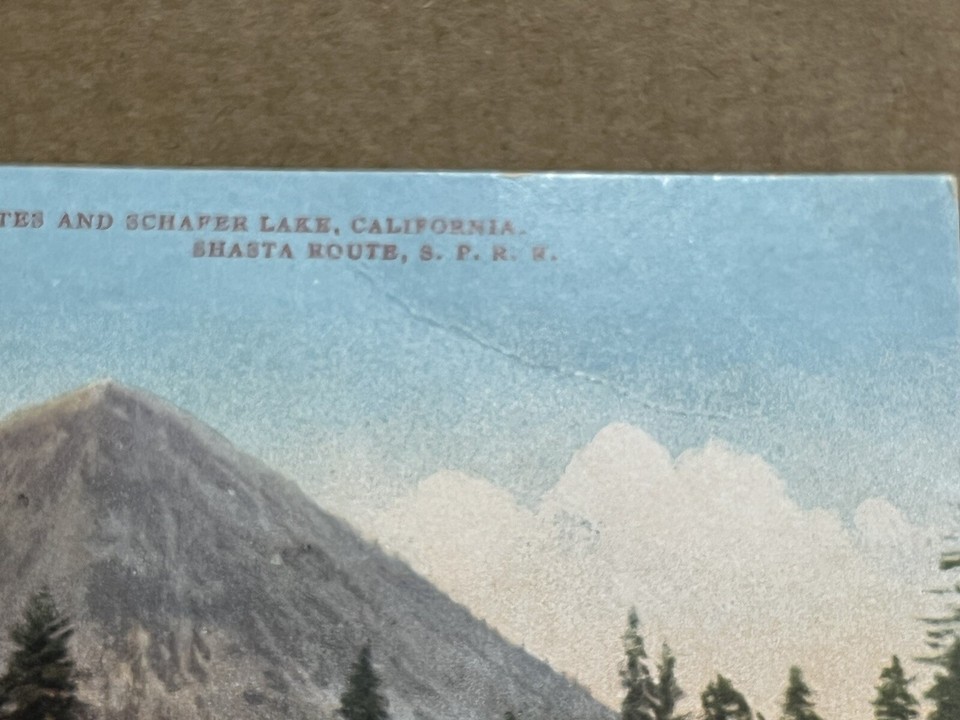 Postcard Southern Pacific Railroad Shasta Route Black Butte Lake CA ...