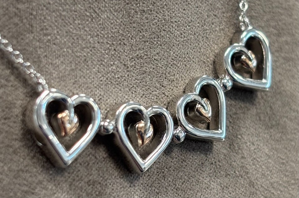 Clogau Welsh Silver & 9ct Rose Gold Tree of Life Heart Necklace 18 ...