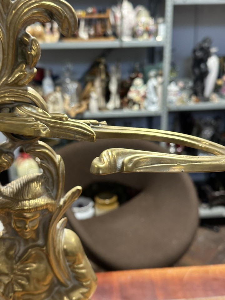 Vintage Decorative Stick Stand, Italian, Brass Hall Rack, Male Figure ...