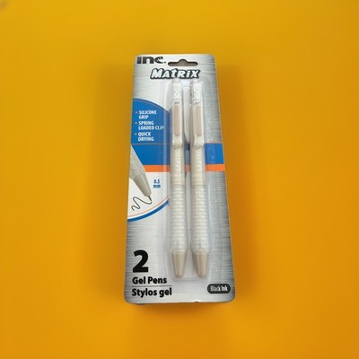 Inc. Matrix Black Ink Gel Pens Silicone, Grip, Spring Loaded, Clip ...