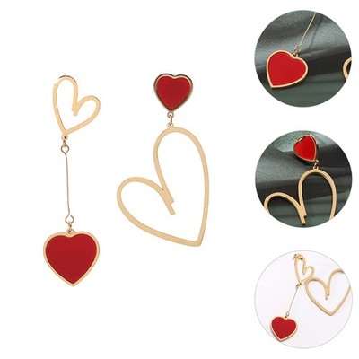 1 Pair Valentine's Day Ear Dangler Fashion Festive Heart Shape Earrings ...
