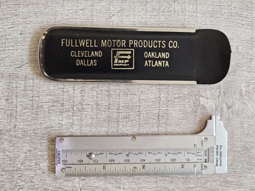 The Executive Pocket Chum 3 1/2" Slide Caliper Decimal Equivilant ...