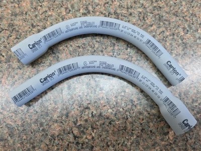 * TWO Carlon PVC Bell End Elbow, 90 Degree, Standard Radius, Electrical ...