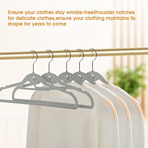 Velvet Clothing Hangers Slim Stackable Non-Slip Grey Suit Hanger Space ...
