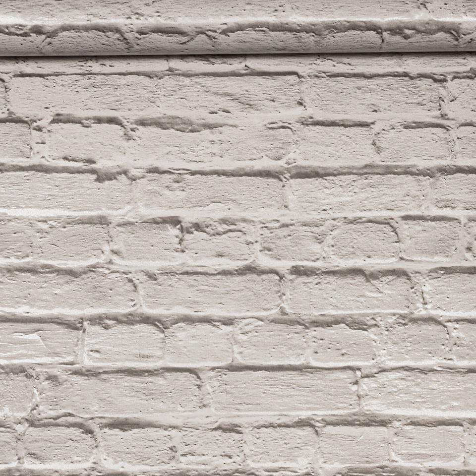 Grey Brick Wallpaper Painted Wall Effect Rustin Urban Light 3D ...