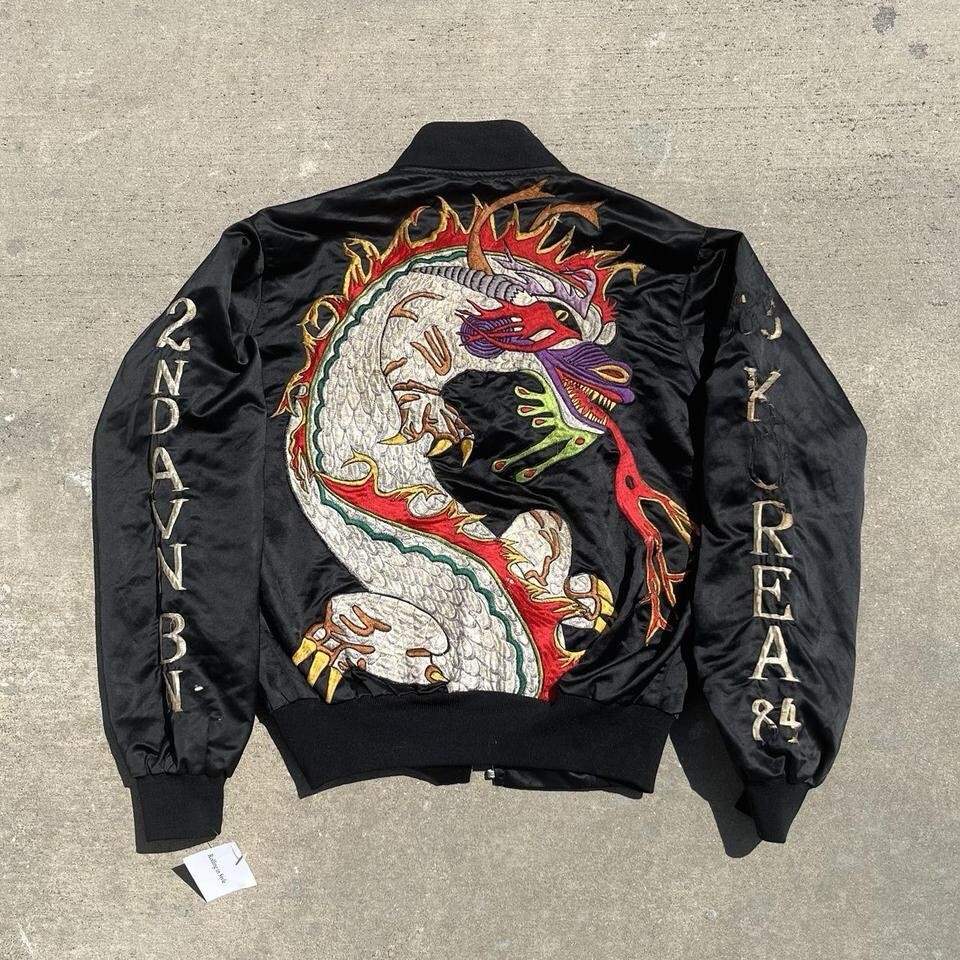 VTG Korean Dragon Satin Souvenir Jacket - Gem