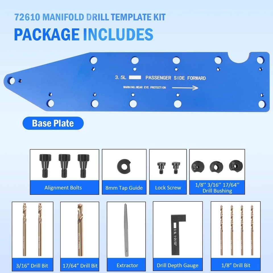 Replace 72610 Manifold Drill Template Compatible for Ford 3.5L Ecoboost ...