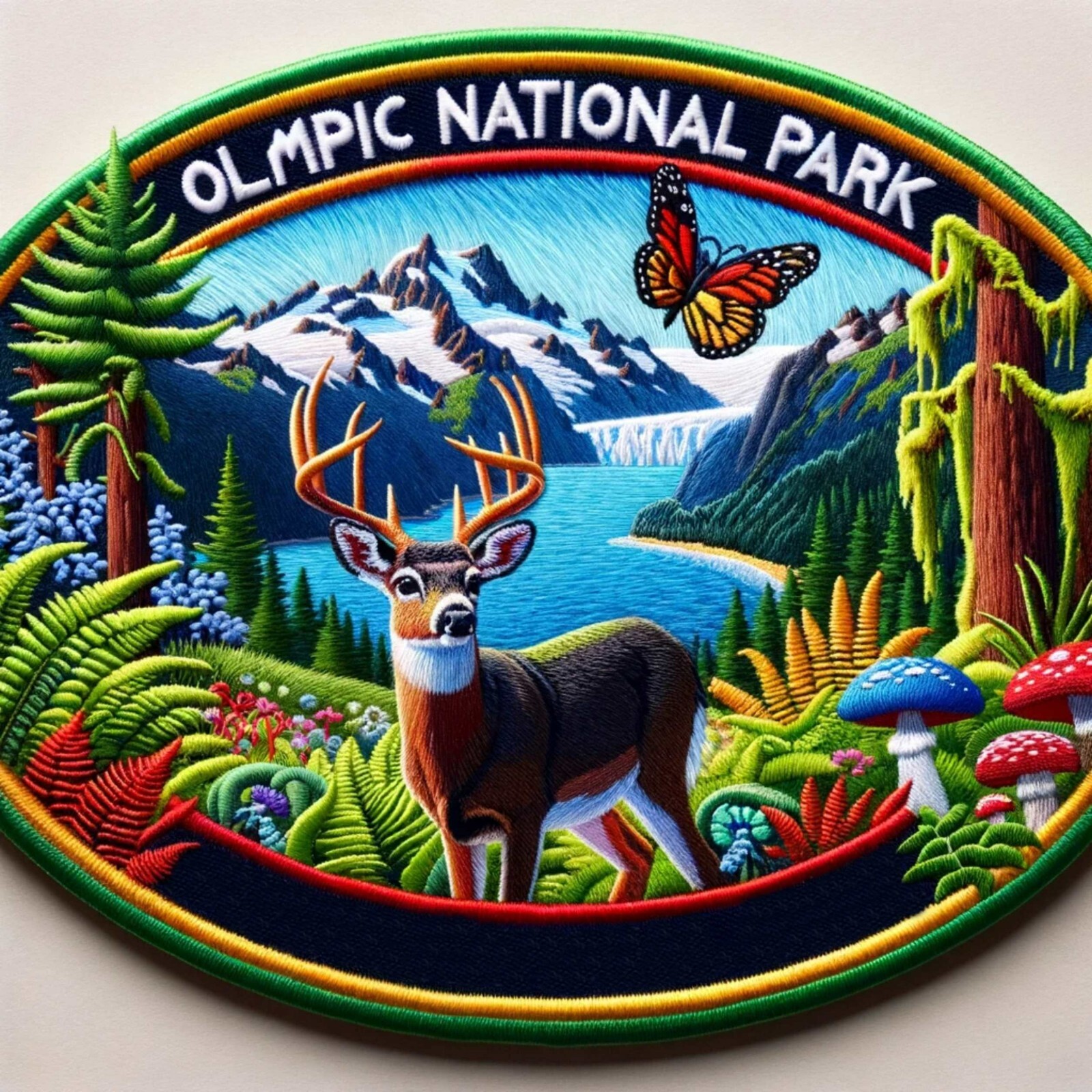 Olympic National Park Patch Iron-on Applique Clothing Vest Shroom ...