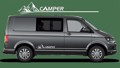 VW TRANSPORTER T4 T5 T6 VAN GRAPHICS STICKERS DECALS CAMPER Sides *Any ...