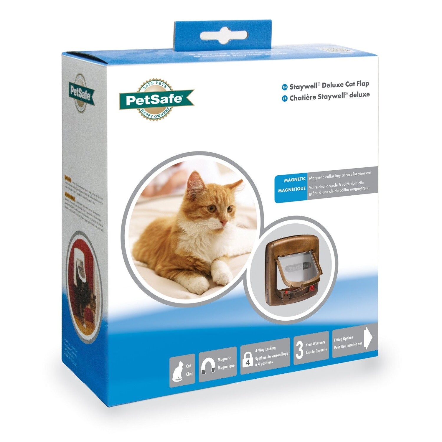 PetSafe 420EF Staywell Deluxe 4 Way Locking Magnetic Cat Flap - White ...