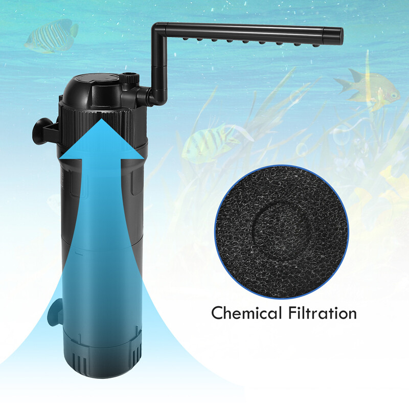 300GPH Aquarium Filter Pump 4-in-1 Fish Tank Oxygen Pump Internal Water ...