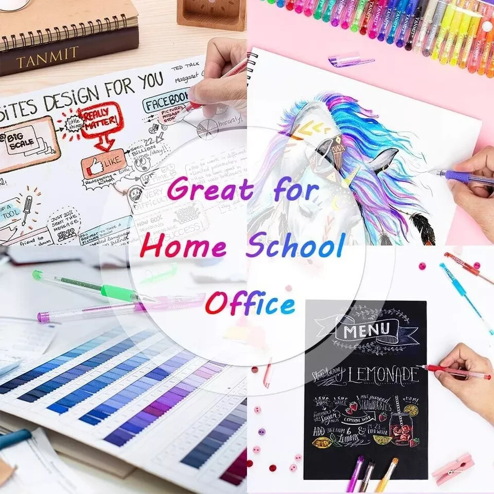 TANMIT Glitter Gel Pens, 33 Colors Neon Glitter Pens Set Gel Art ...