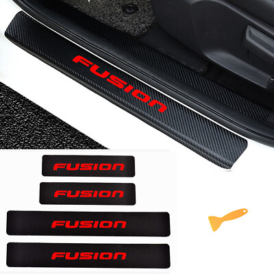 Red Accessories Car Door Sill Scuff Plate Protector Sticker For Ford ...