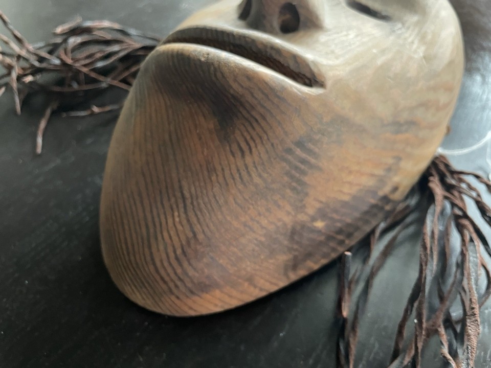 Vintage Antique Iroquois False Face Carved Mask w Teeth Hair WOW | eBay