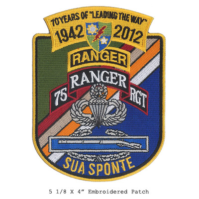 US Army Ranger - 70 Year Anniversary Patch - Sua Sponte - Airborne ...