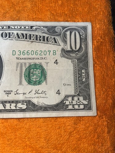 1969 c 10 Dollar Bill Over Ink Error Good Condition | eBay