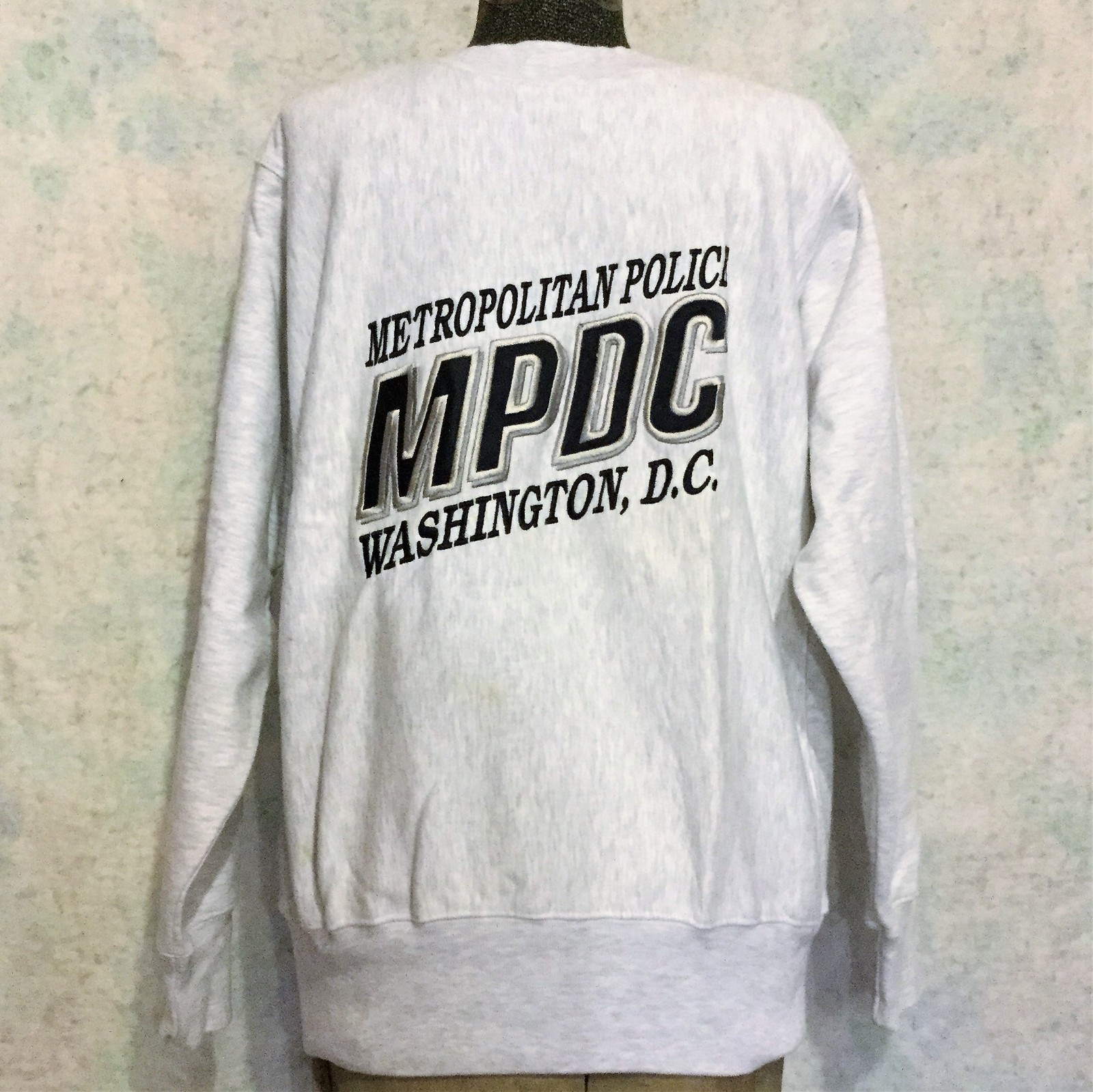 Vtg Logo MPDC Metropolitan Police Gray Sweatshirt Blu… - Gem