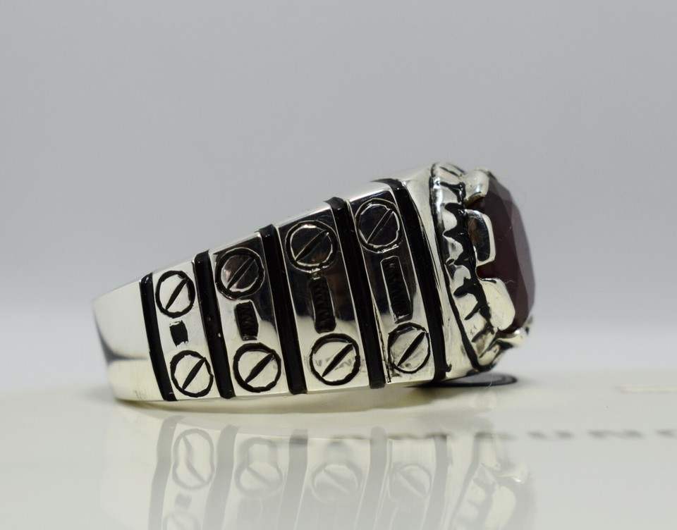 Pigeon Blood Red Ruby Ring Mens Bague Real Stone Ring Jewellery ...