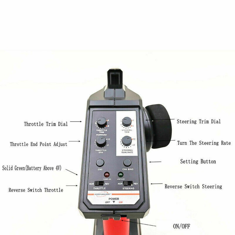 4CH Digital Radio Control System 2.4GHz Transmitter+Receiver for RC Car ...