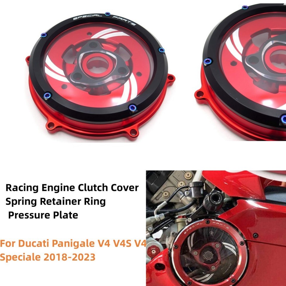 Racing Clear Clutch Cover&Spring Retainer For DUCATI PANIGALE V4 S 2018 ...