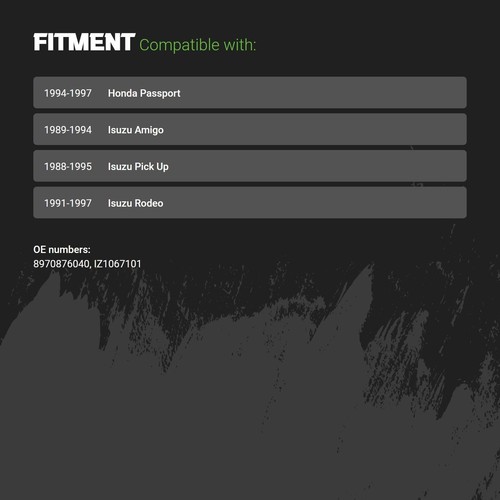 Bumper Bracket For Isuzu Rodeo 91-97 Front Passenger Side Standard Line ...