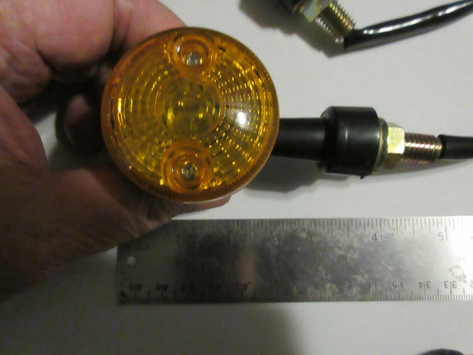 6 volt motorcycle turn signals black with amber lens 2 piece | eBay