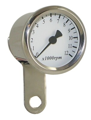 White Face Mini Tach Tachometer For Harley Handlebars 48048 | eBay