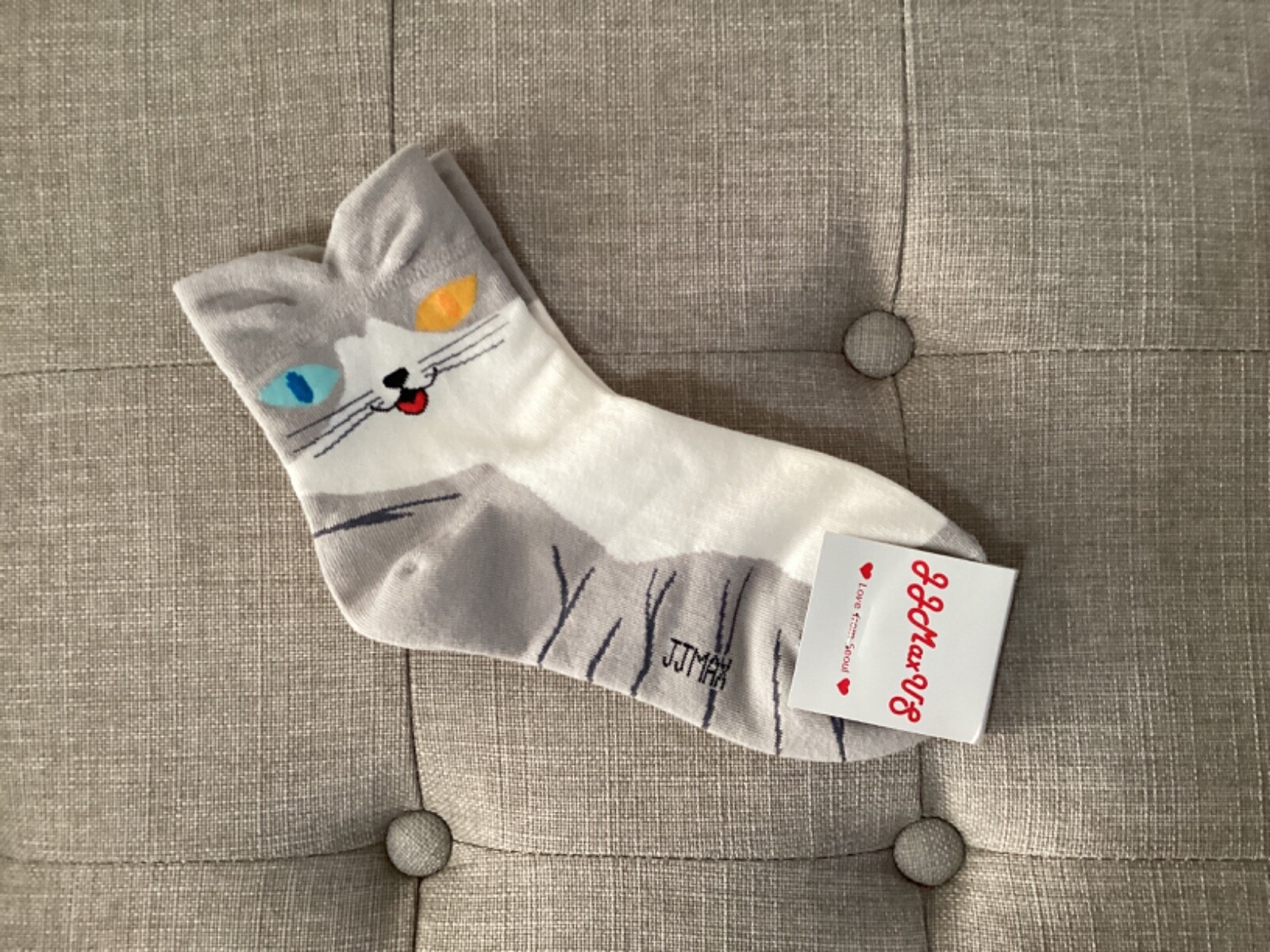 JJ MAX Gray Striped CAT Adult Unisex Short Socks | eBay