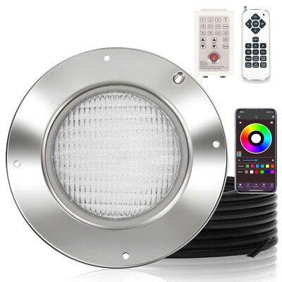 Color Changing LED Pool Light with Remote Controller, 60W 24V 10 Inch ...