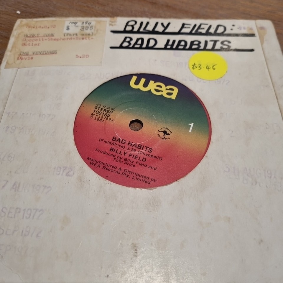 BILLY FIELD - BAD HABITS | eBay