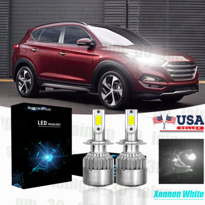 Ultra Bright H7 LED Headlight Bulbs for Hyundai Tucson 2016-2019 Ioniq ...