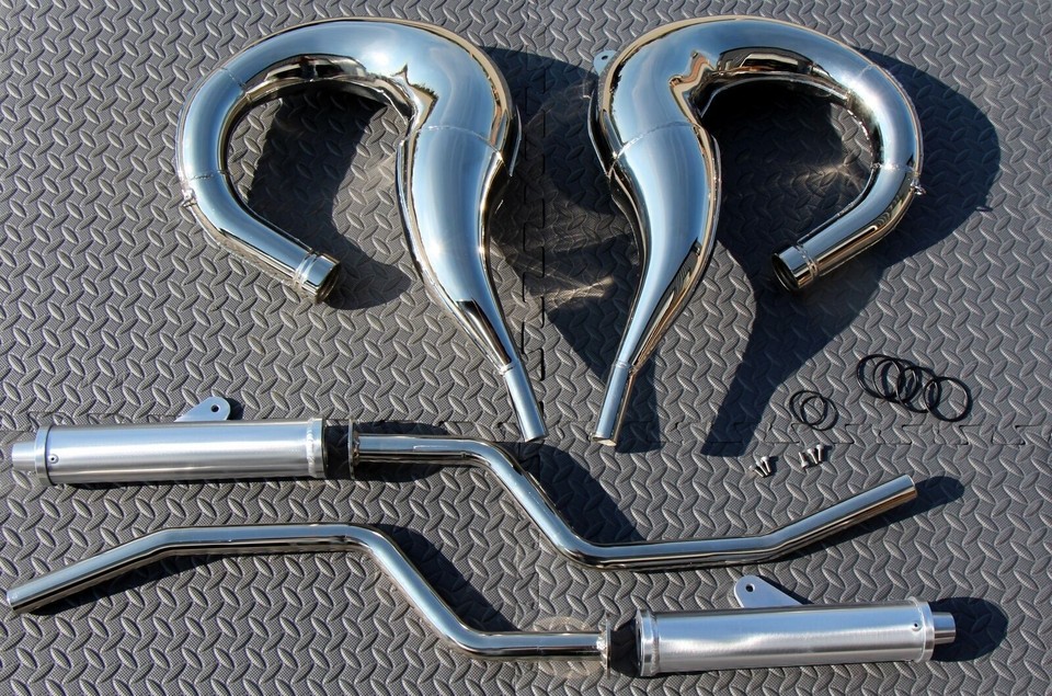 NEW 1987-2006 Yamaha Banshee CHROME in frame SHEARER drag pipes small ...