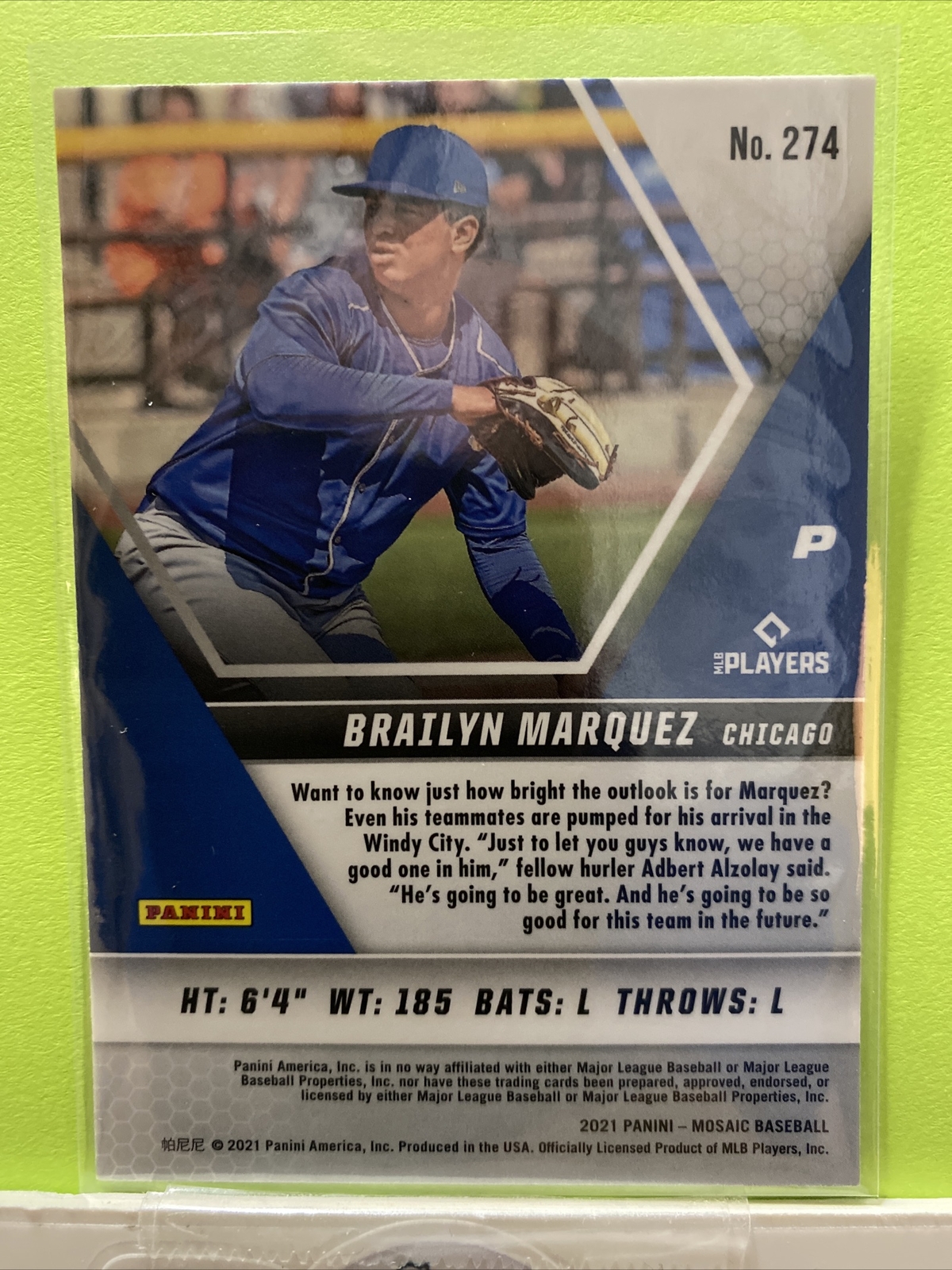 2021 Panini Mosaic Base #274 Brailyn Marquez - Chicago Cubs | eBay
