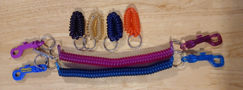 Stretch Keychains 80s Retractable Spiral Coil Cord Lanyards Long Short ...